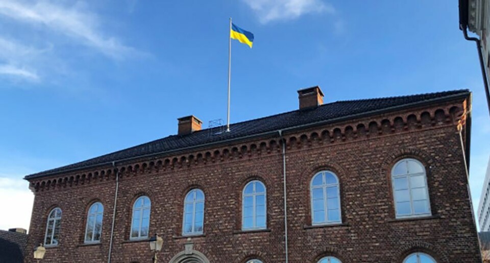 Har heist det ukrainske flagget Har heist det ukrainske flagget